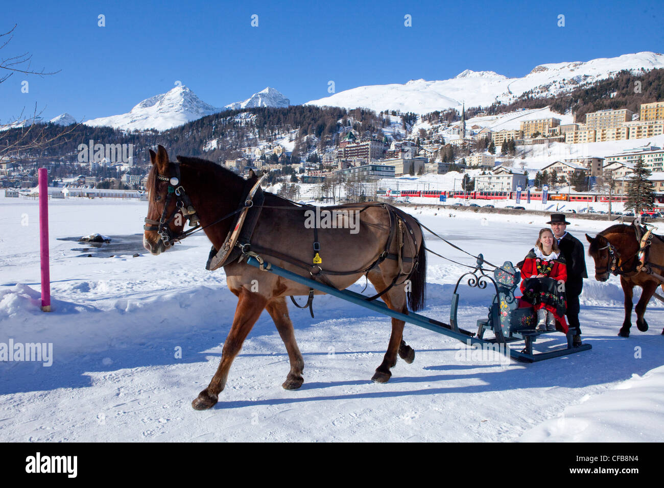 Tradition, folklore, national costumes, nature, horse, sledge, sleigh ...