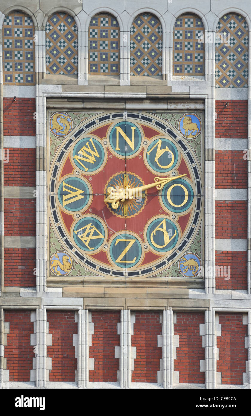 Railway station clock tower, Amsterdam, Holland Stock Photo - Alamy