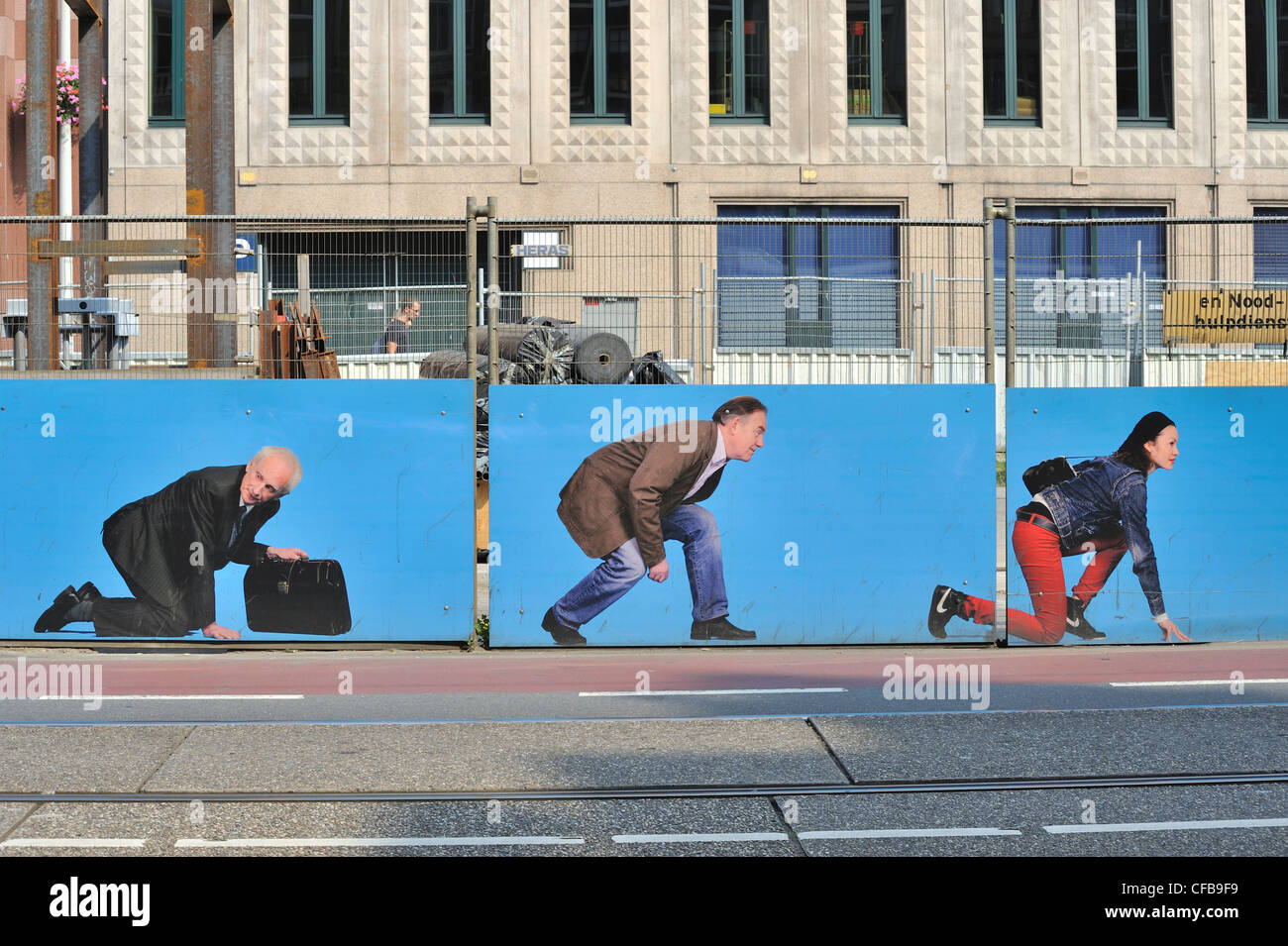 Hoarding boards along the street, Amsterdam, Holland Stock Photo - Alamy