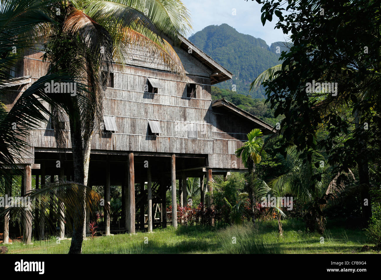 Traditional native Iban longhouse in Borneo, Malaysia Stock Photo - Alamy