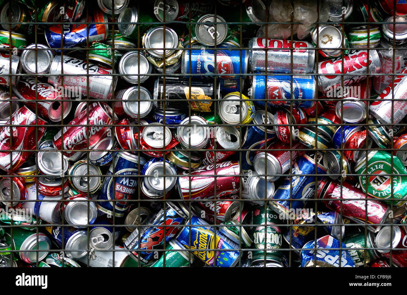 Cans awaiting recycling, Sydney, Australia Stock Photo - Alamy