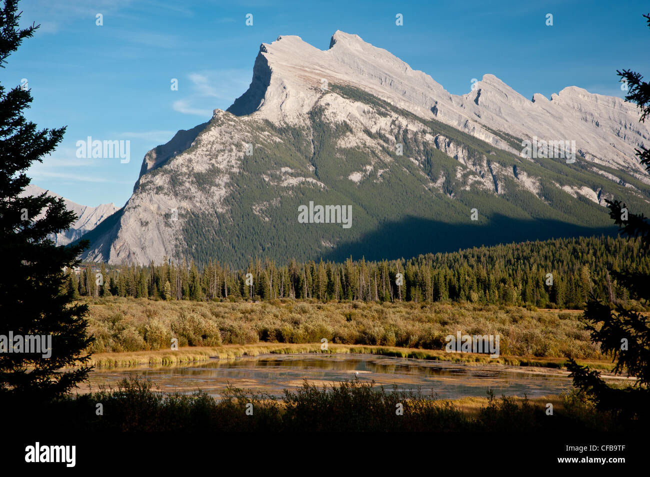 Mt. Rundle near Banff, Alberta Canada Stock Photo - Alamy
