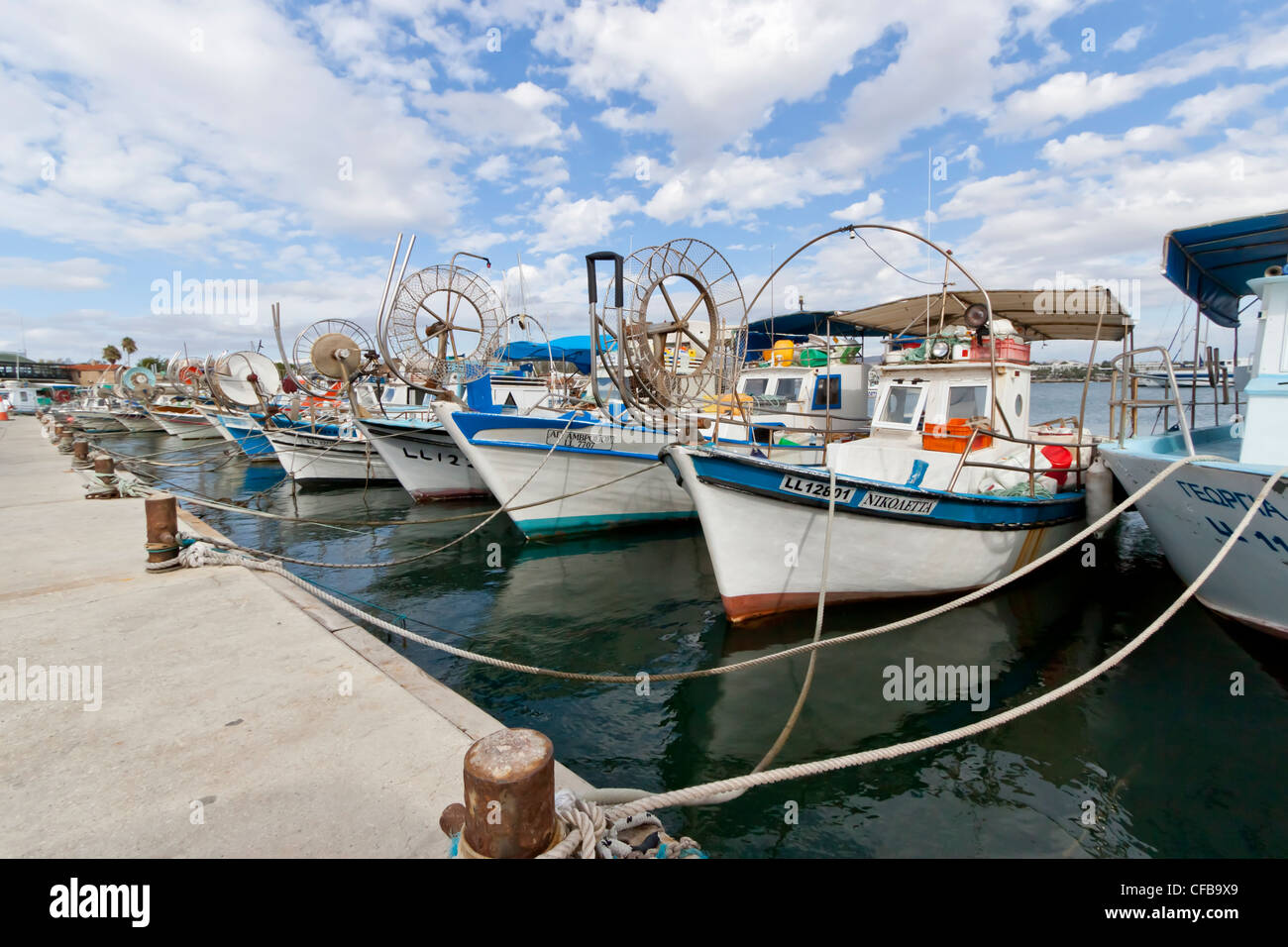 Fishing boats at Paphos harbor, Cyprus Stock Photo - Alamy