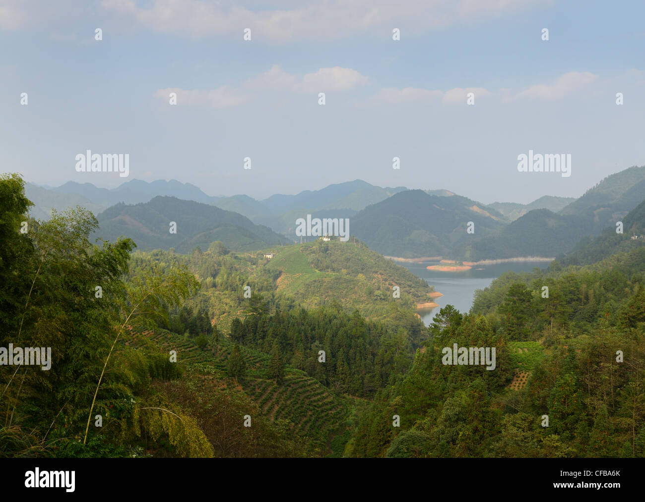 Feng Le Shenxiu Lake scenic area with mountains Huizhou District ...