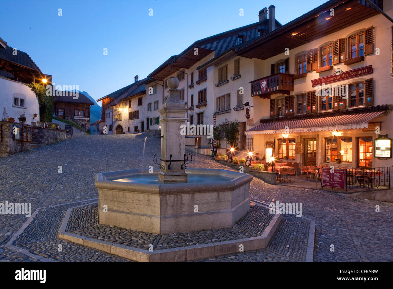 Canton, Freiburg, Switzerland, Europe, Fribourg, castle, village ...