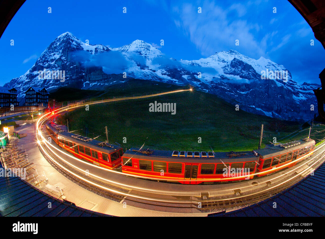 Mountain, mountains, mountain railway, canton Bern, Bernese Alps ...