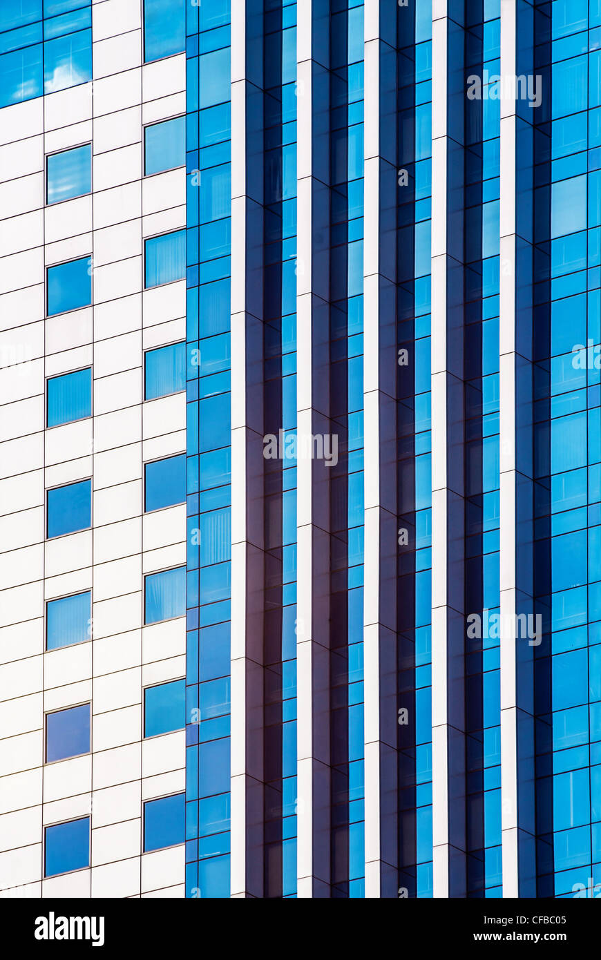 blue mirror glass building, exterior building Stock Photo - Alamy