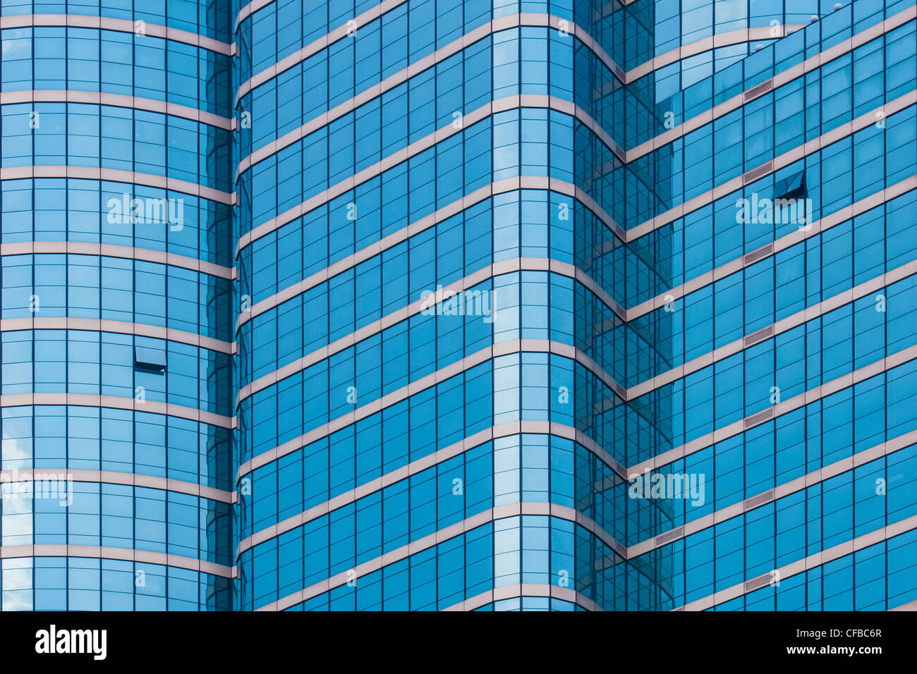 blue mirror glass building, exterior building, some window opened Stock ...