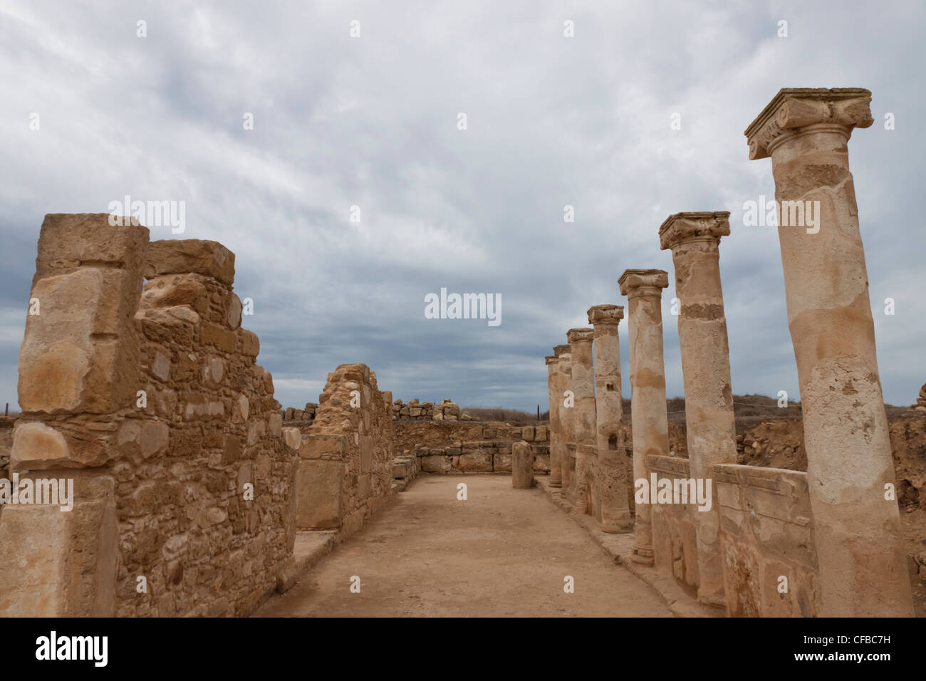 Roman columns at Paphos archaeological site, Cyprus Stock Photo - Alamy