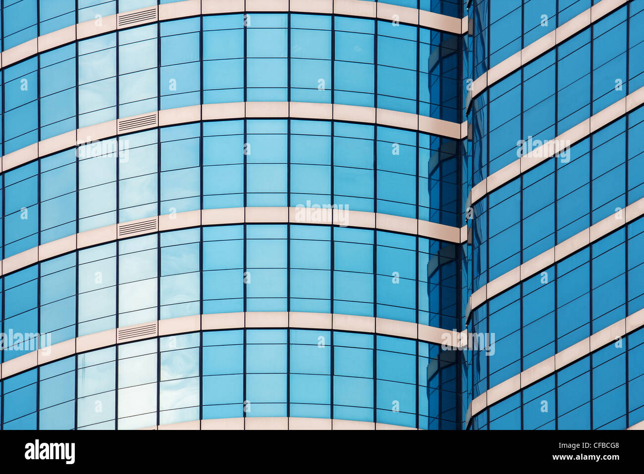 blue mirror glass building, exterior building Stock Photo - Alamy