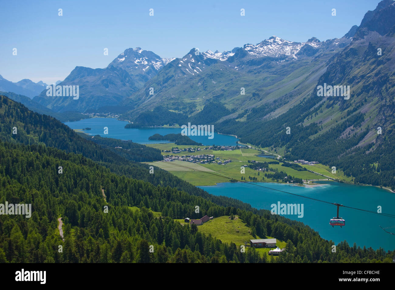 Switzerland europe grisons graubunden silvaplanersee hi-res stock ...