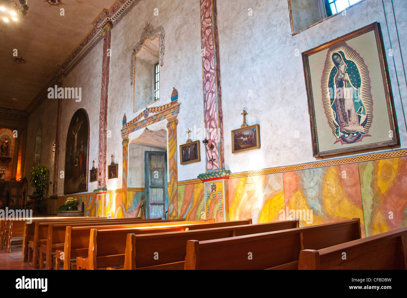 Santa Barbara Mission interior Stock Photo - Alamy
