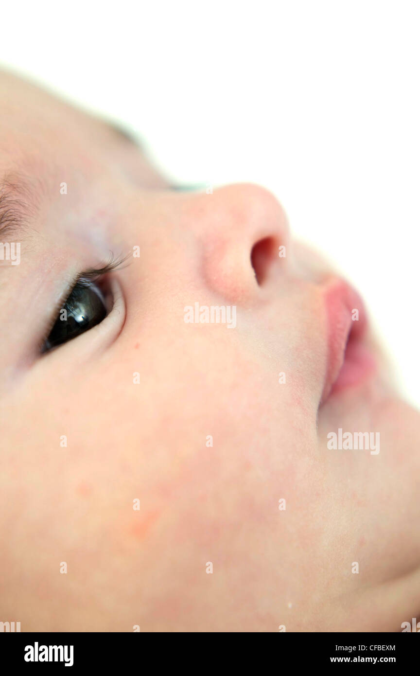 Close up profile of male child Stock Photo - Alamy