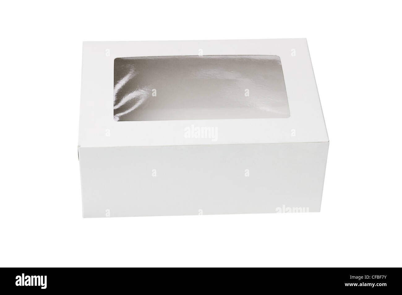 Closed Paper Gift Box with Transparent Top on White Background Stock ...