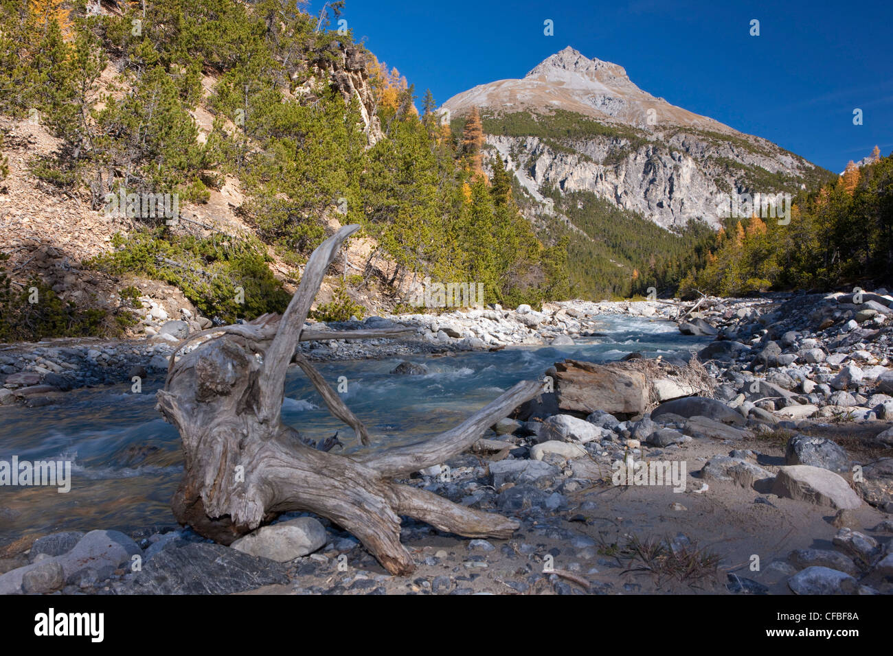 Autumn, canton, Graubünden, Grisons, Switzerland, Europe, mountain ...
