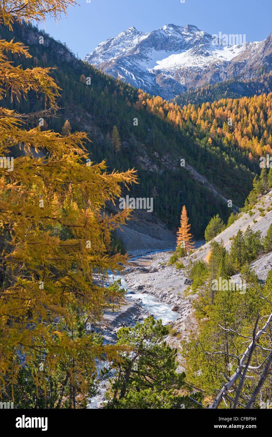 Autumn, canton, Graubünden, Grisons, Switzerland, Europe, mountain ...