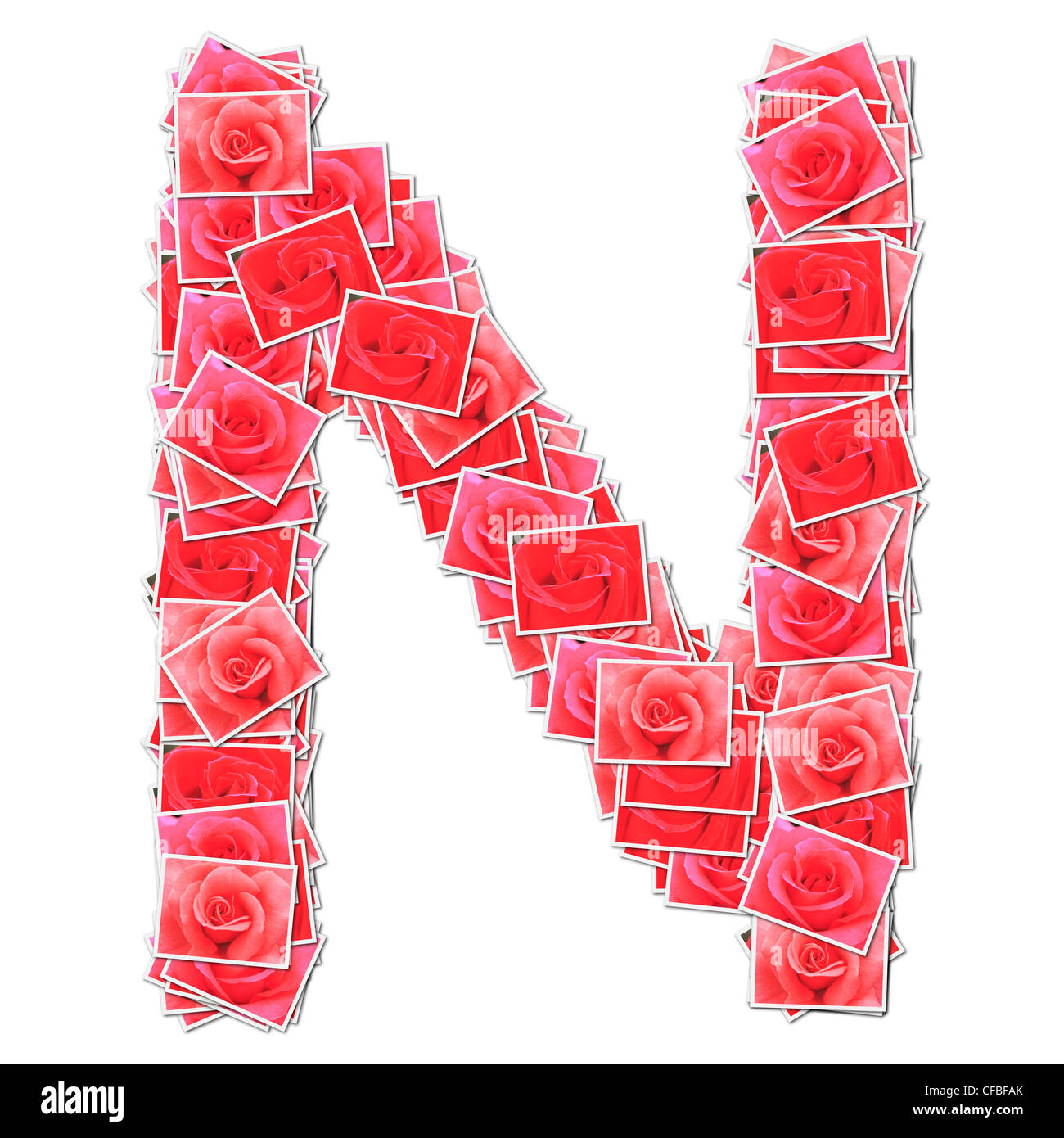 Alphabet Font, made from rose photo Stock Photo - Alamy