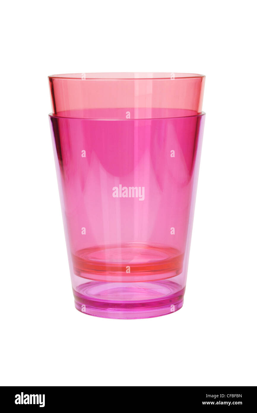 Colorful Transparent Plastic Cups on White Background Stock Photo - Alamy