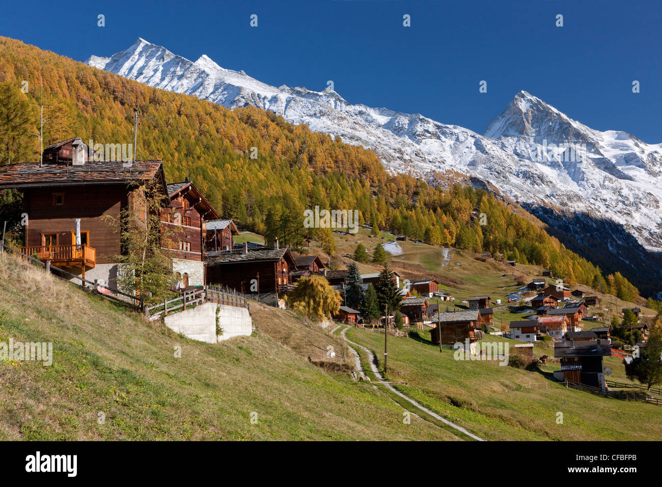 Mountain, mountains, autumn, Valais, Wallis, Switzerland, Europe ...