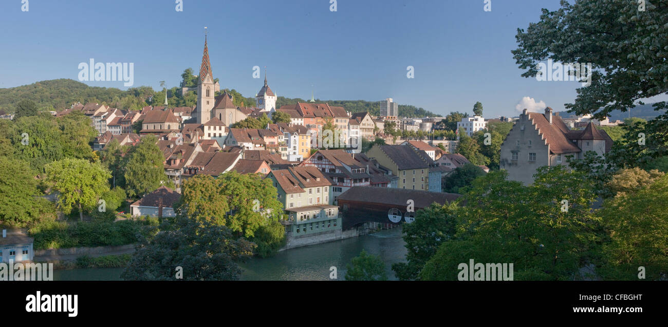 River, Flow, brook, water, town, city, canton, Switzerland, Europe ...