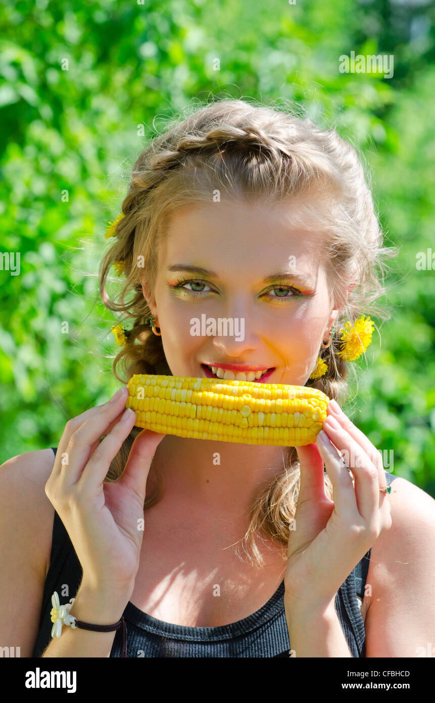 Beautiful hair of female corn flowers hi-res stock photography and ...