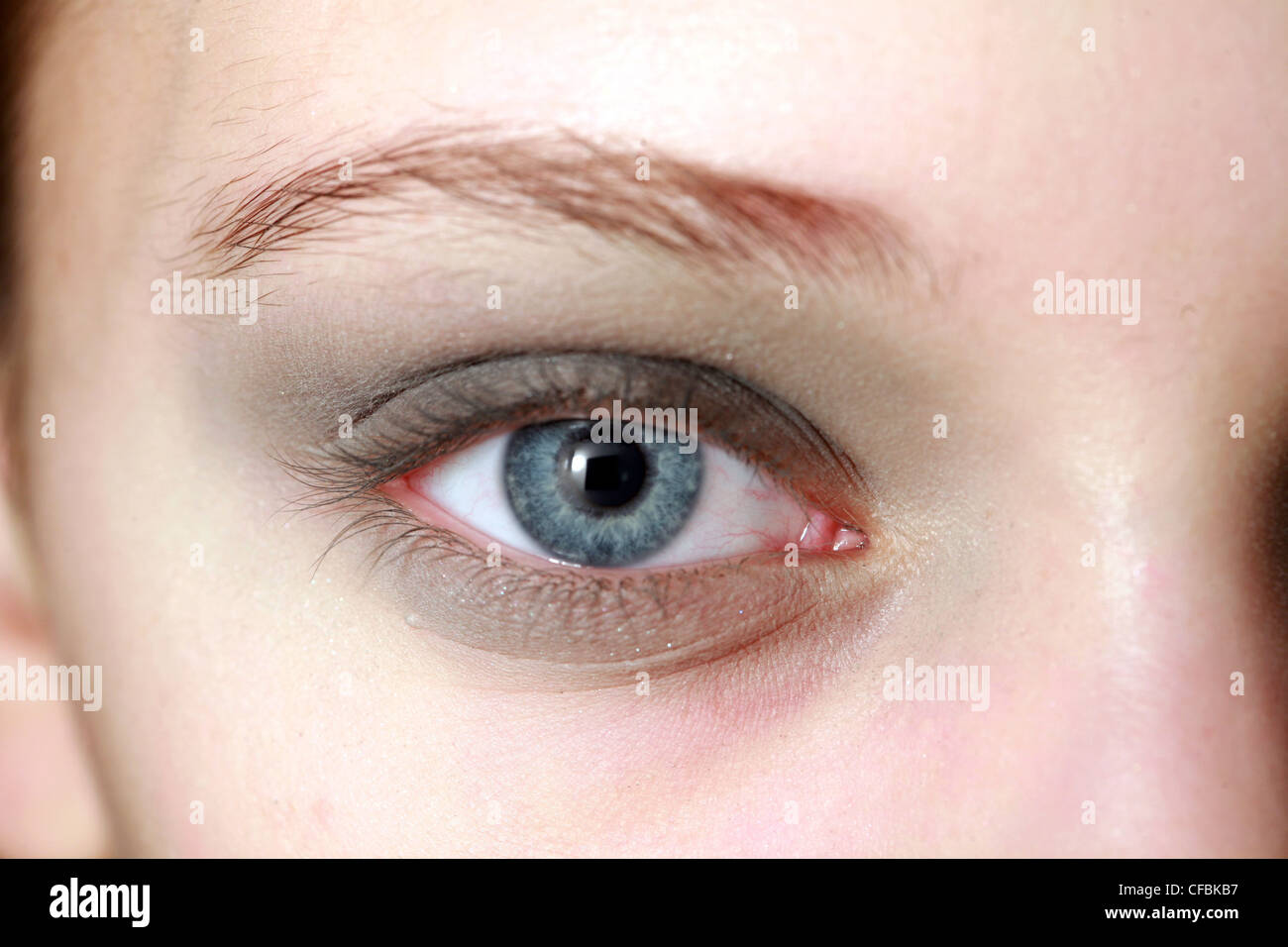 Aquascutum Backstage London Autumn Winter Model wearing smudgy grey eye ...