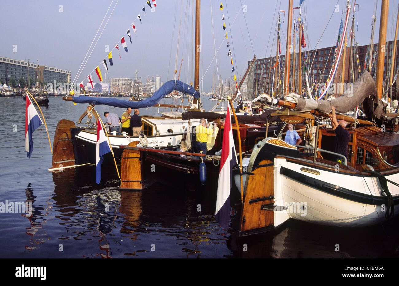 Traditional Dutch boats during the SAIL 2005 maritime event. Amsterdam ...