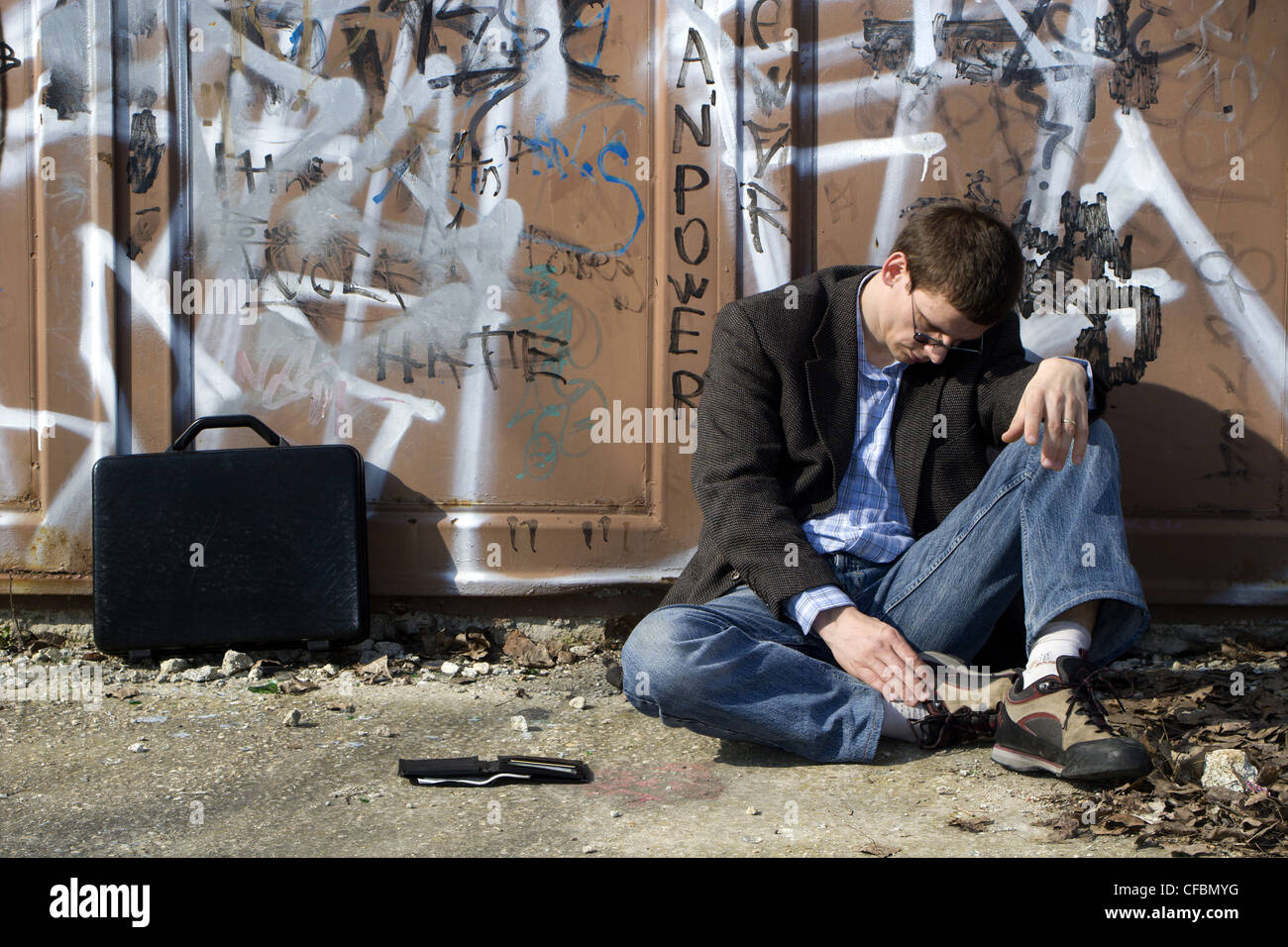 Drunk on street hi-res stock photography and images - Alamy