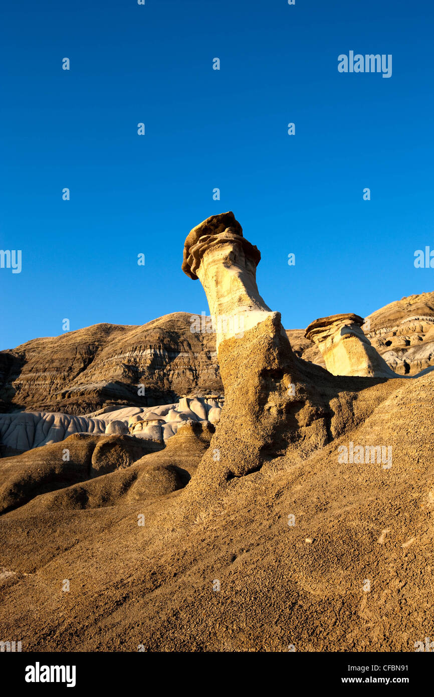 Hoodoo formation in The Badlands, Drumheller, Alberta, Canada Stock ...