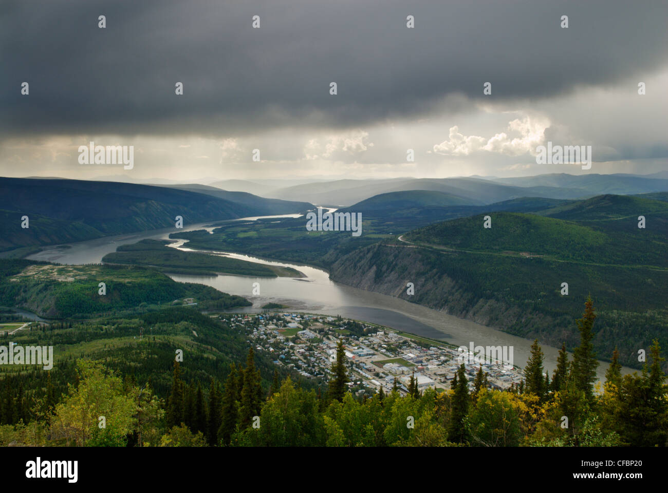 Aerial view of Dawson City, Yukon Territory, Canada Stock Photo - Alamy