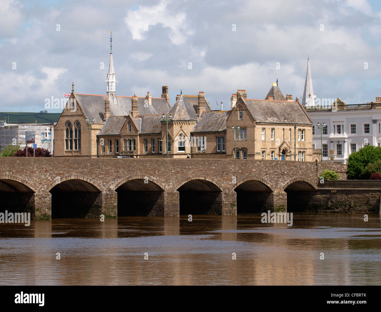 Barnstaple old bridge over the river Taw, Devon, UK Stock Photo - Alamy