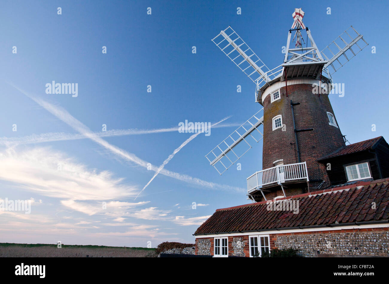 Cley Windmill, old 18th century restored building, Cley, north Norfolk ...