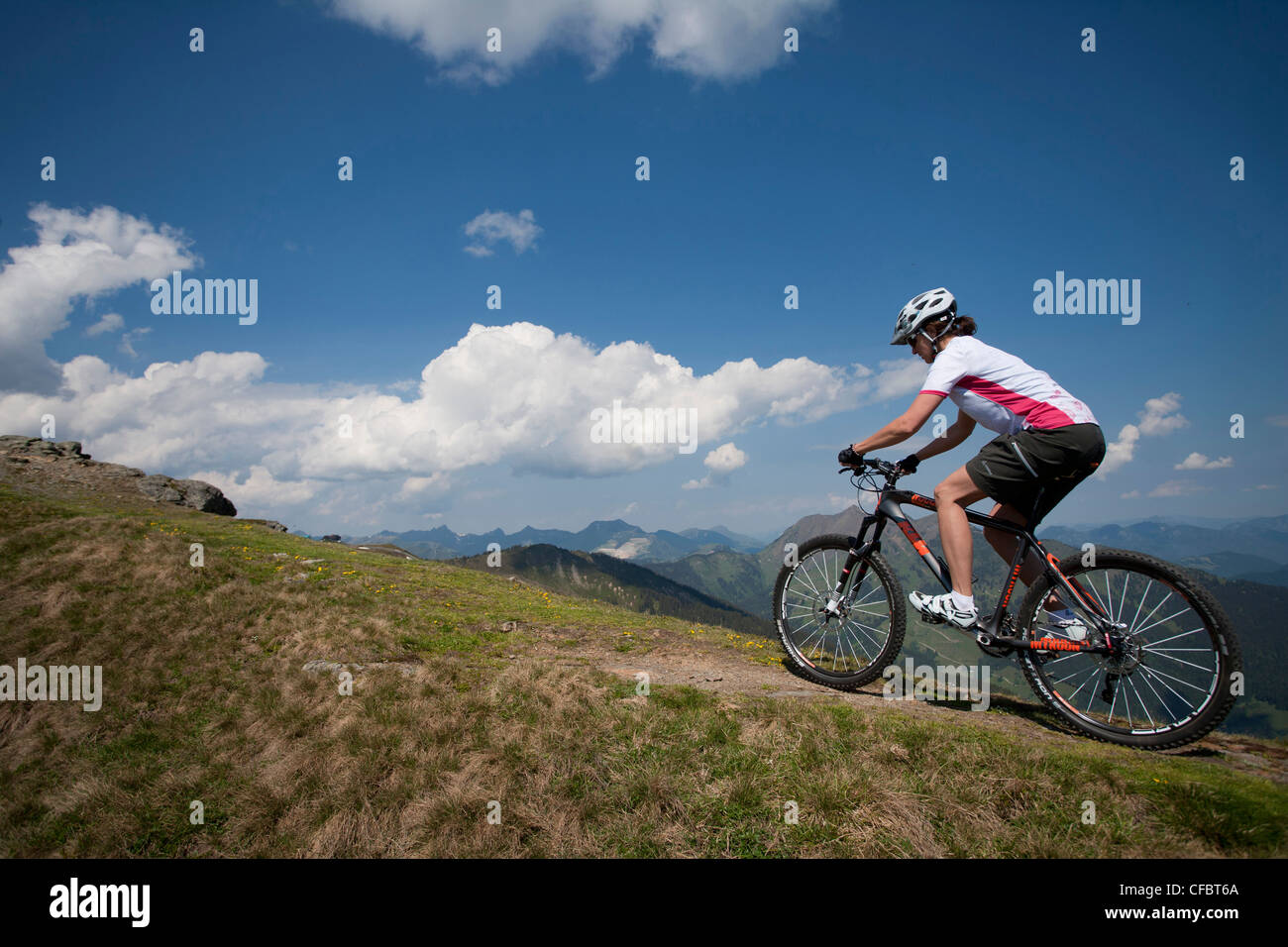 Woman, drive, bike, uphill, Biking, riding a bicycle, Bicycle, riding a ...