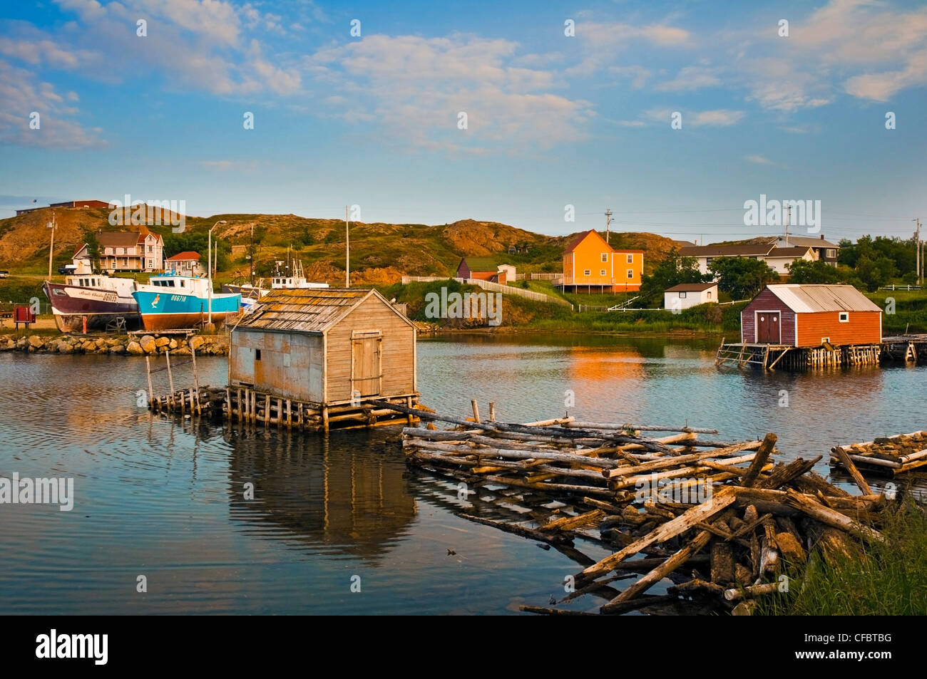 Fishing shack wharf made rough cut spruce Stock Photo - Alamy