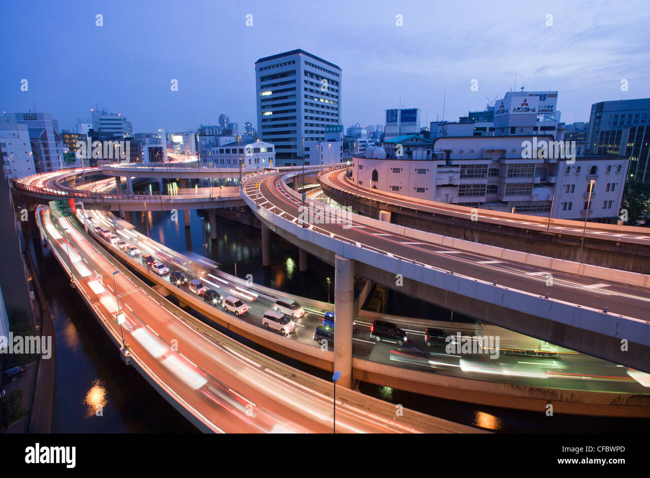 Japan, Asia, Tokyo, city, Nihonbashi, Shuto, Expressway, Crossing ...