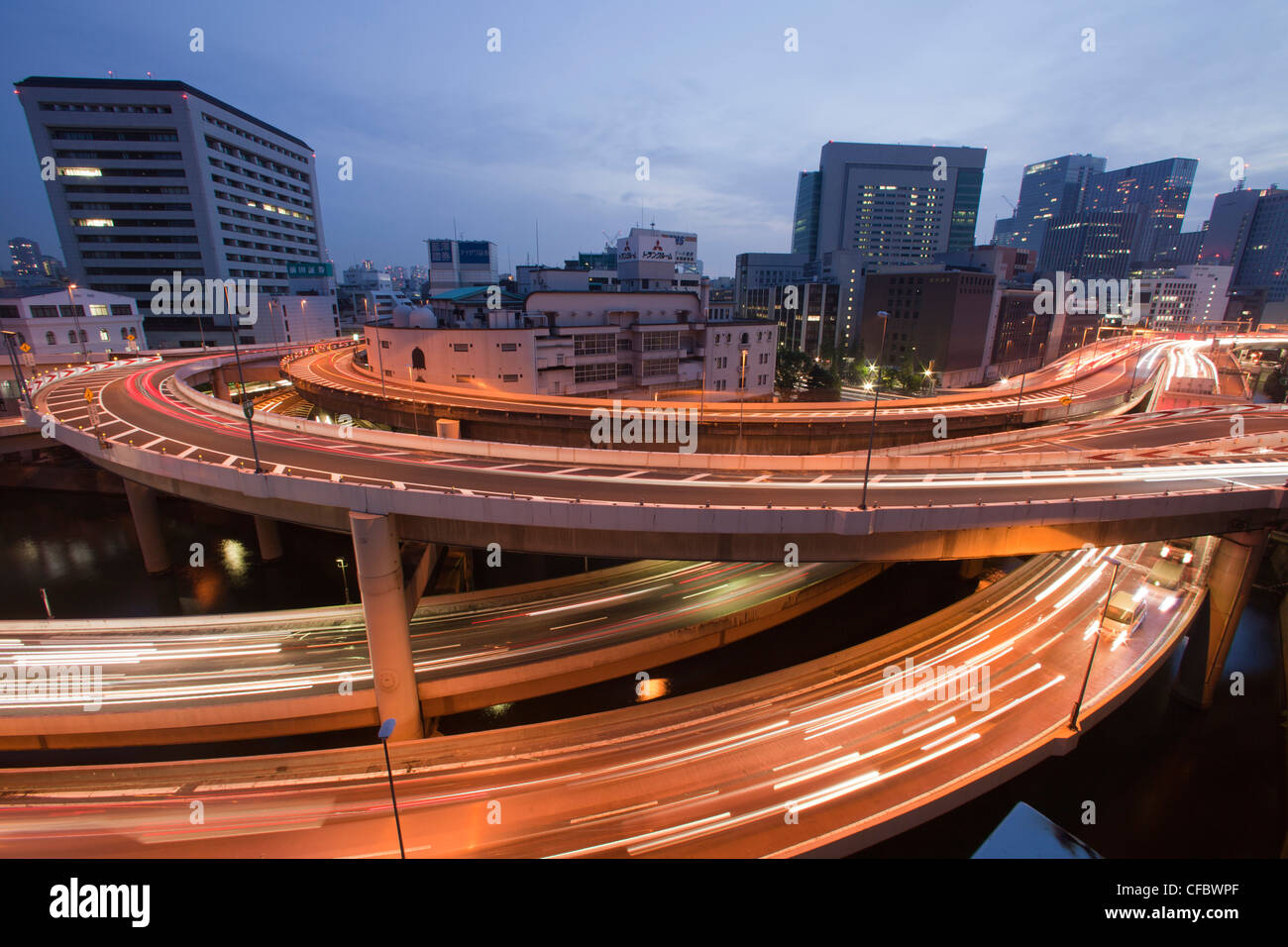 Japan, Asia, Tokyo, city, Nihonbashi, Shuto, Expressway, Crossing ...