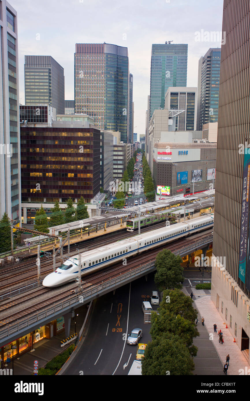 Japan, Asia, Tokyo, city, Ginza, Bullet train, Yurakucho, area, bridge ...