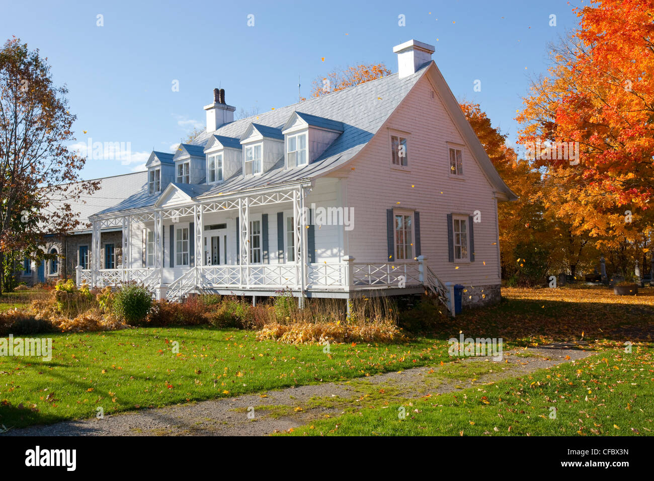 Historic house in Autumn, Quebec, Canada Stock Photo - Alamy
