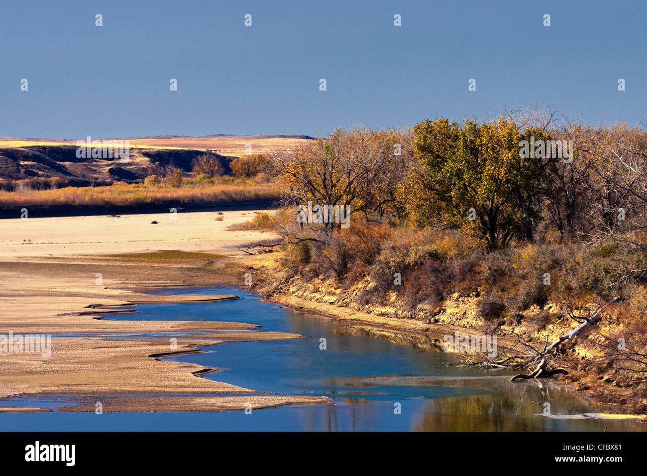 South Saskatchewan River near Leader, Saskatchewan, Canada Stock Photo ...