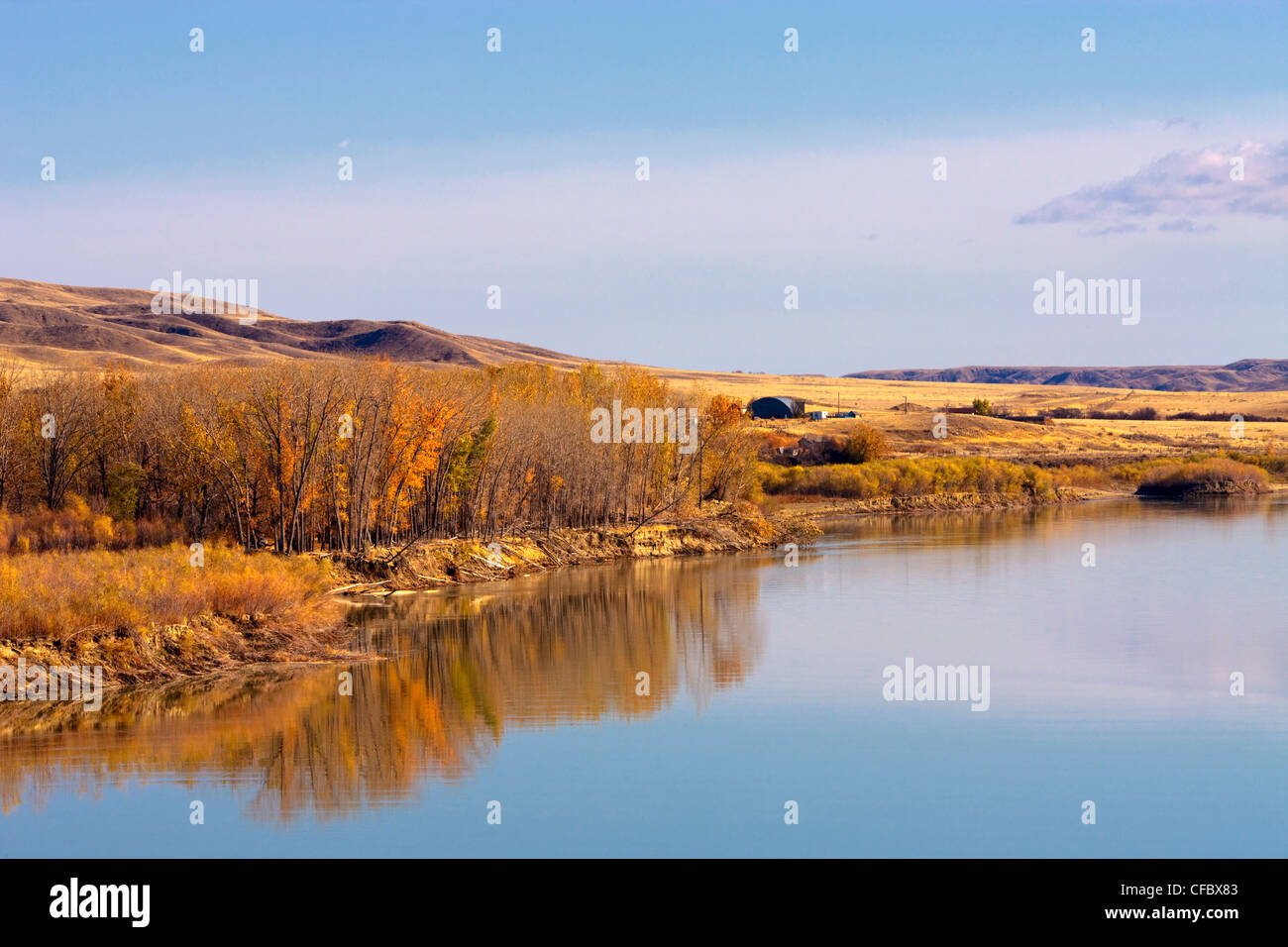 South Saskatchewan River near Leader, Saskatchewan, Canada Stock Photo ...