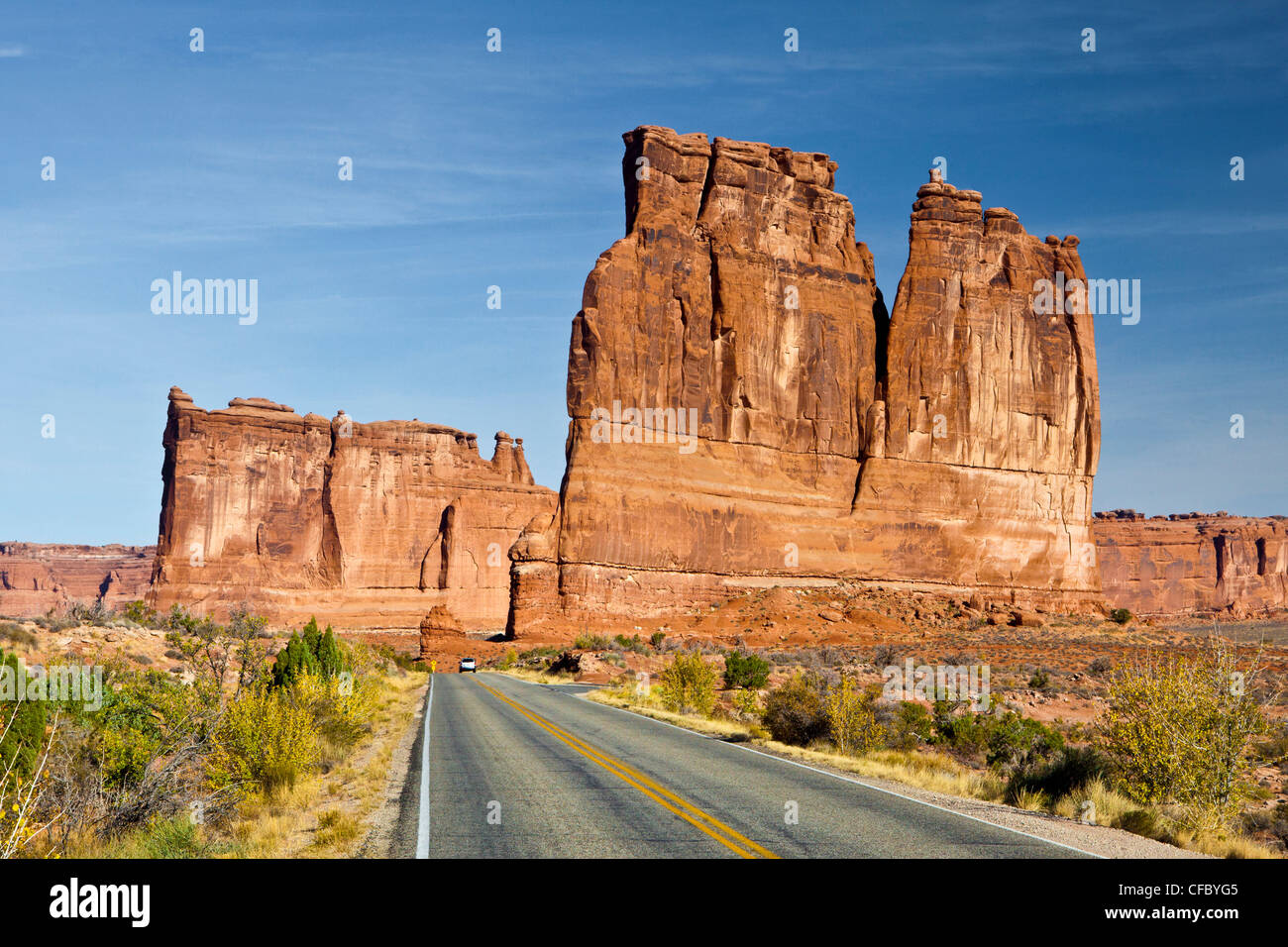 USA, United States, America, Utah, Arches, National Park, Arches Drive ...