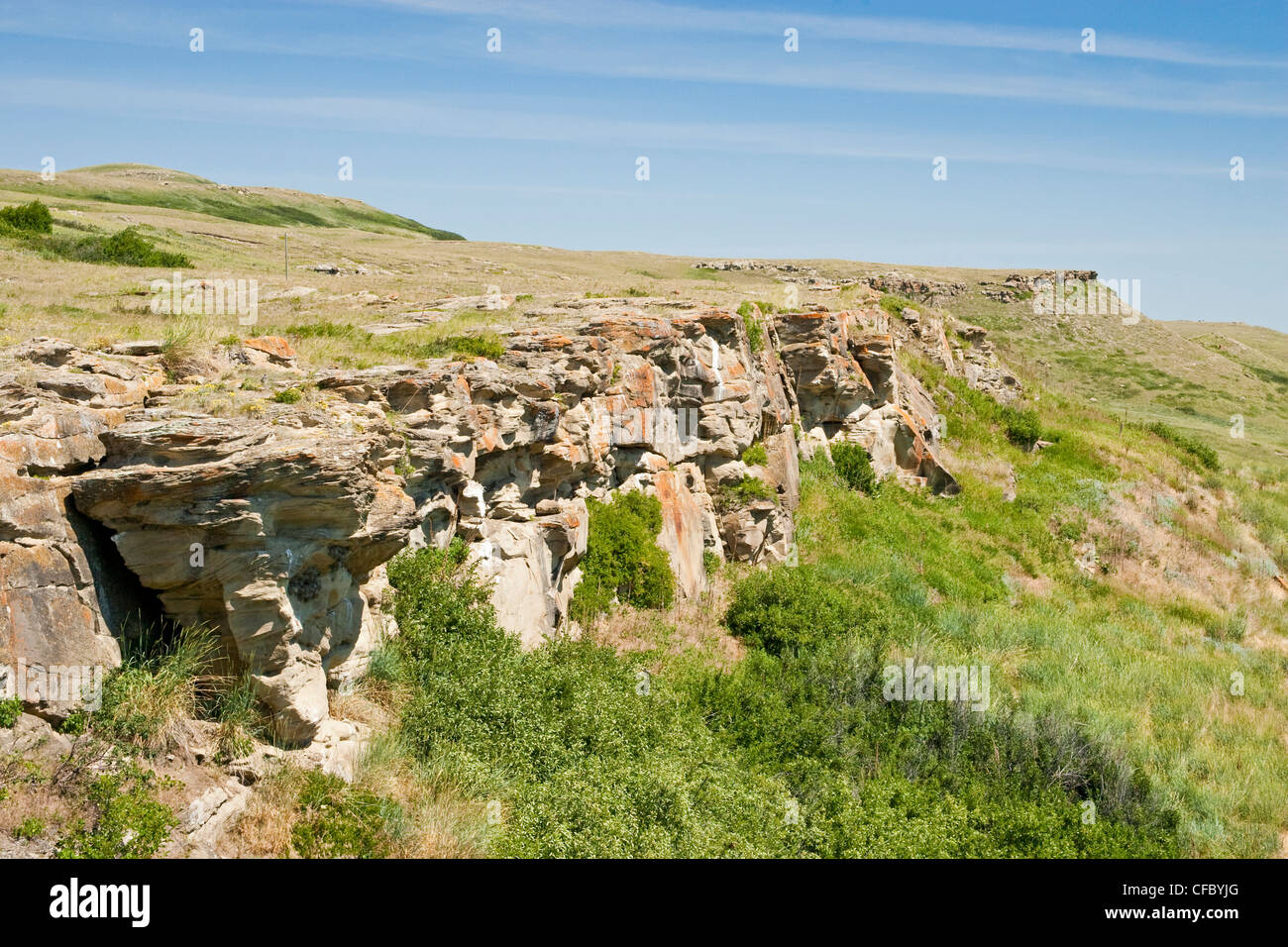 Head Smashed In Buffalo Jump, Alberta Stock Photo - Alamy