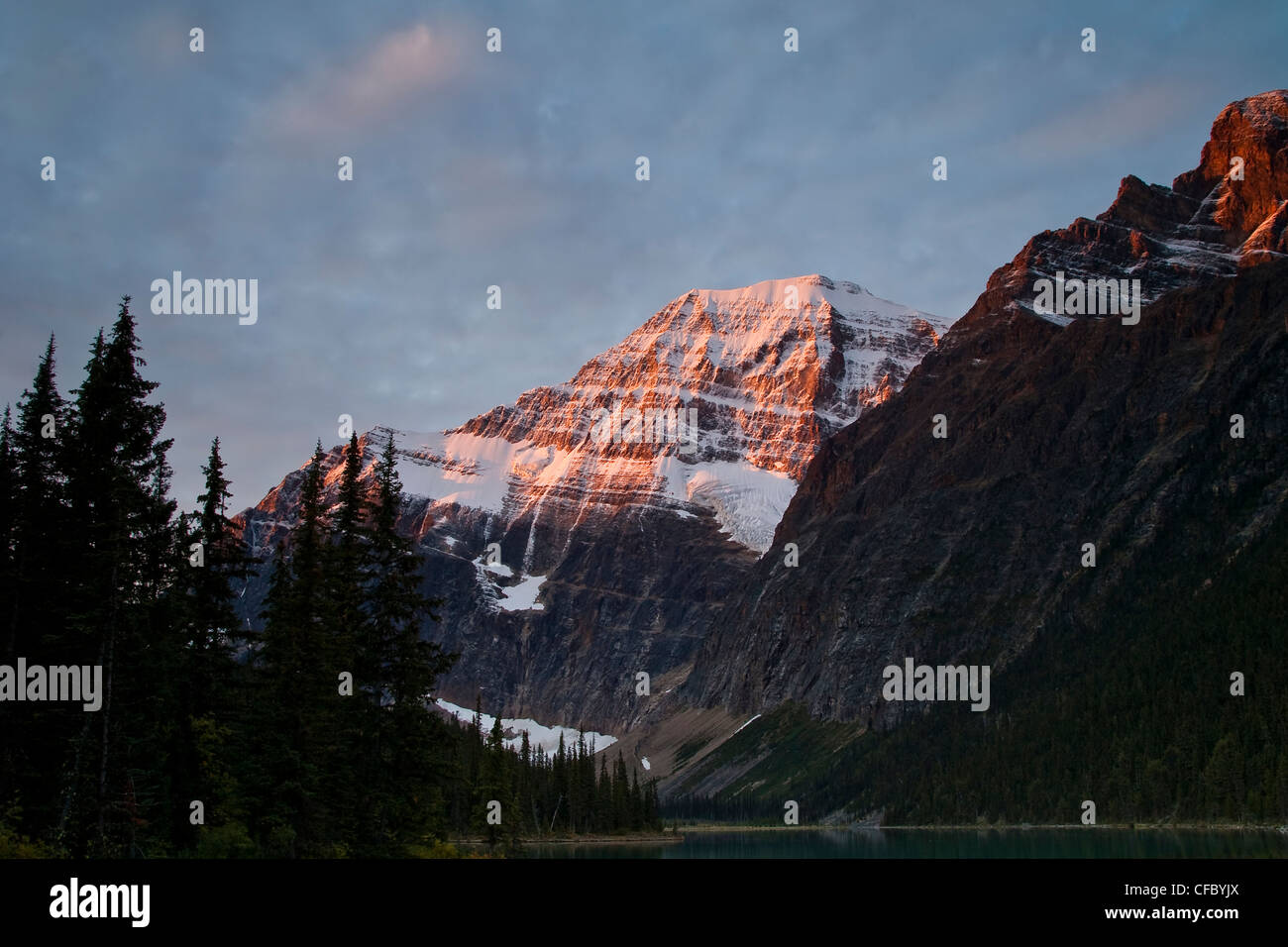 Sunrise at Mt. Edith Cavell, Jasper National Park, Alberta Stock Photo ...
