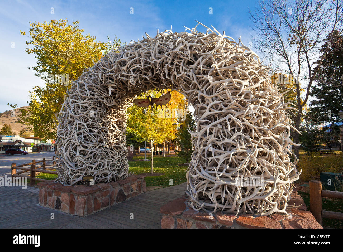 Elk antler arch jackson hole hi-res stock photography and images - Alamy