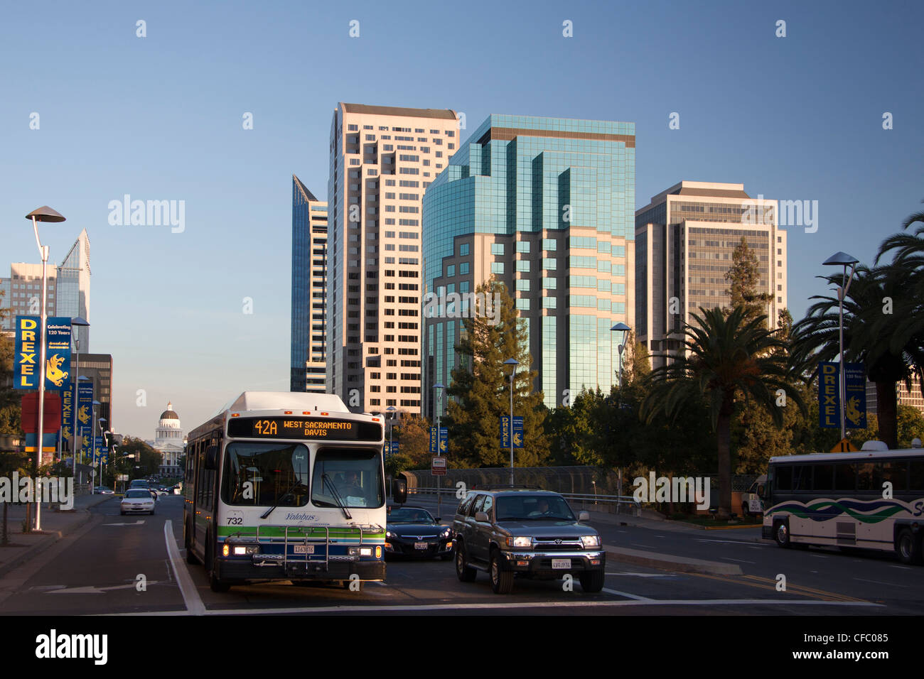 USA, United States, America, California, Sacramento, City, Capitol Mall ...