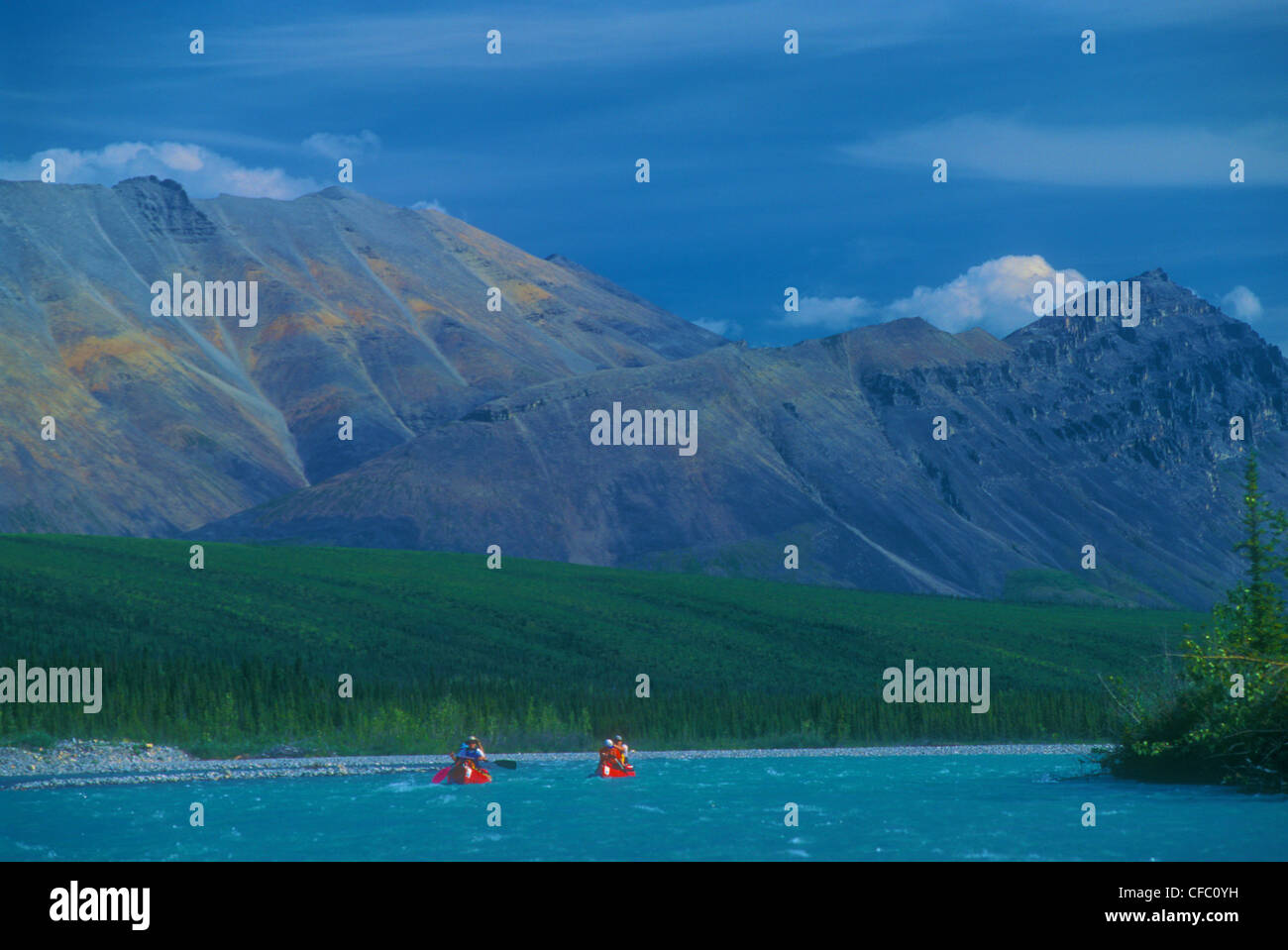 Canoeing - Snake River, Yukon. Canada Stock Photo - Alamy