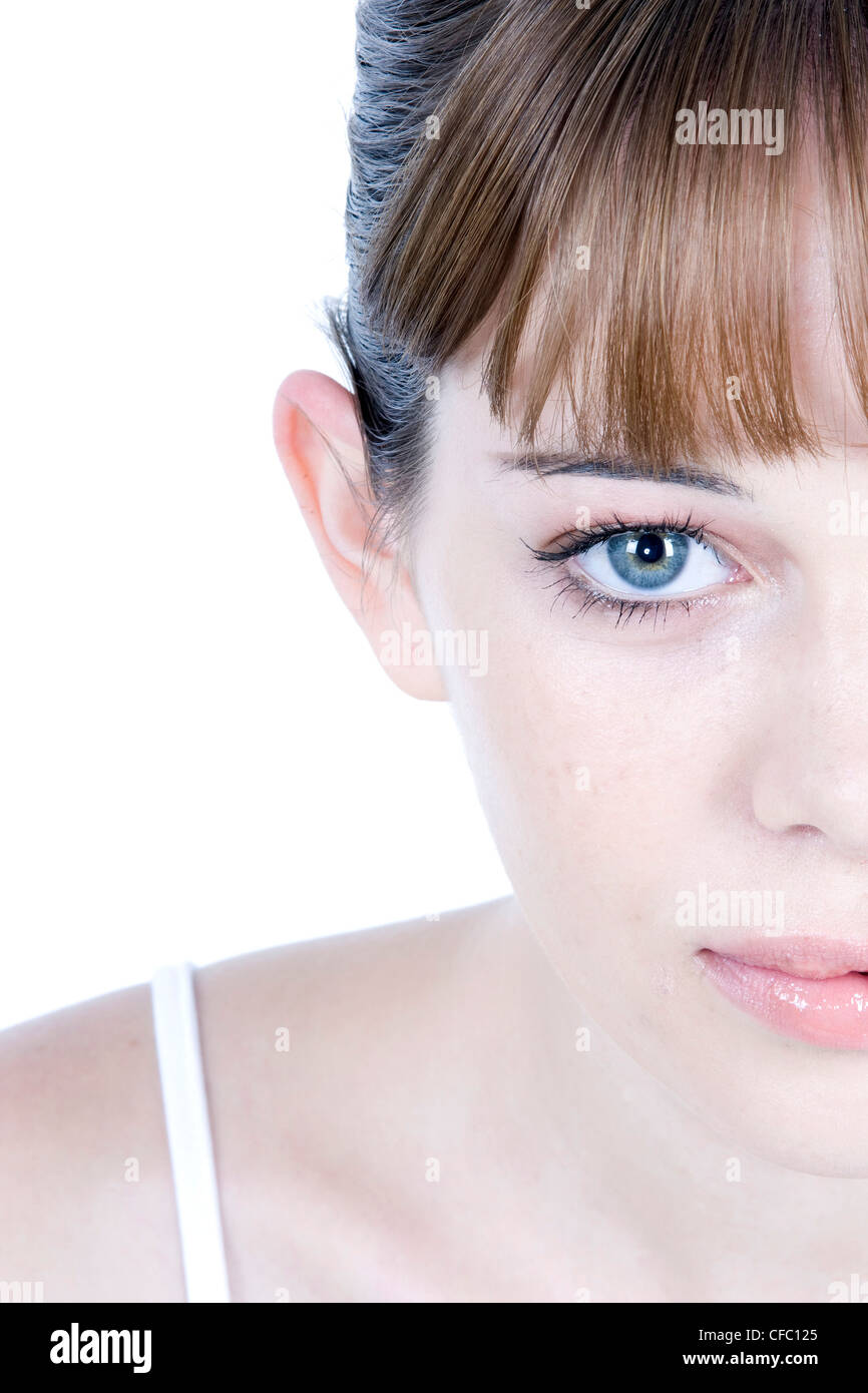 Female wearing natural minimal style make up Stock Photo - Alamy