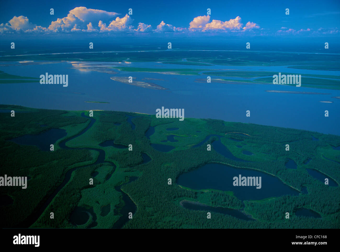 Aerial view of the mackenzie river delta hi-res stock photography and ...