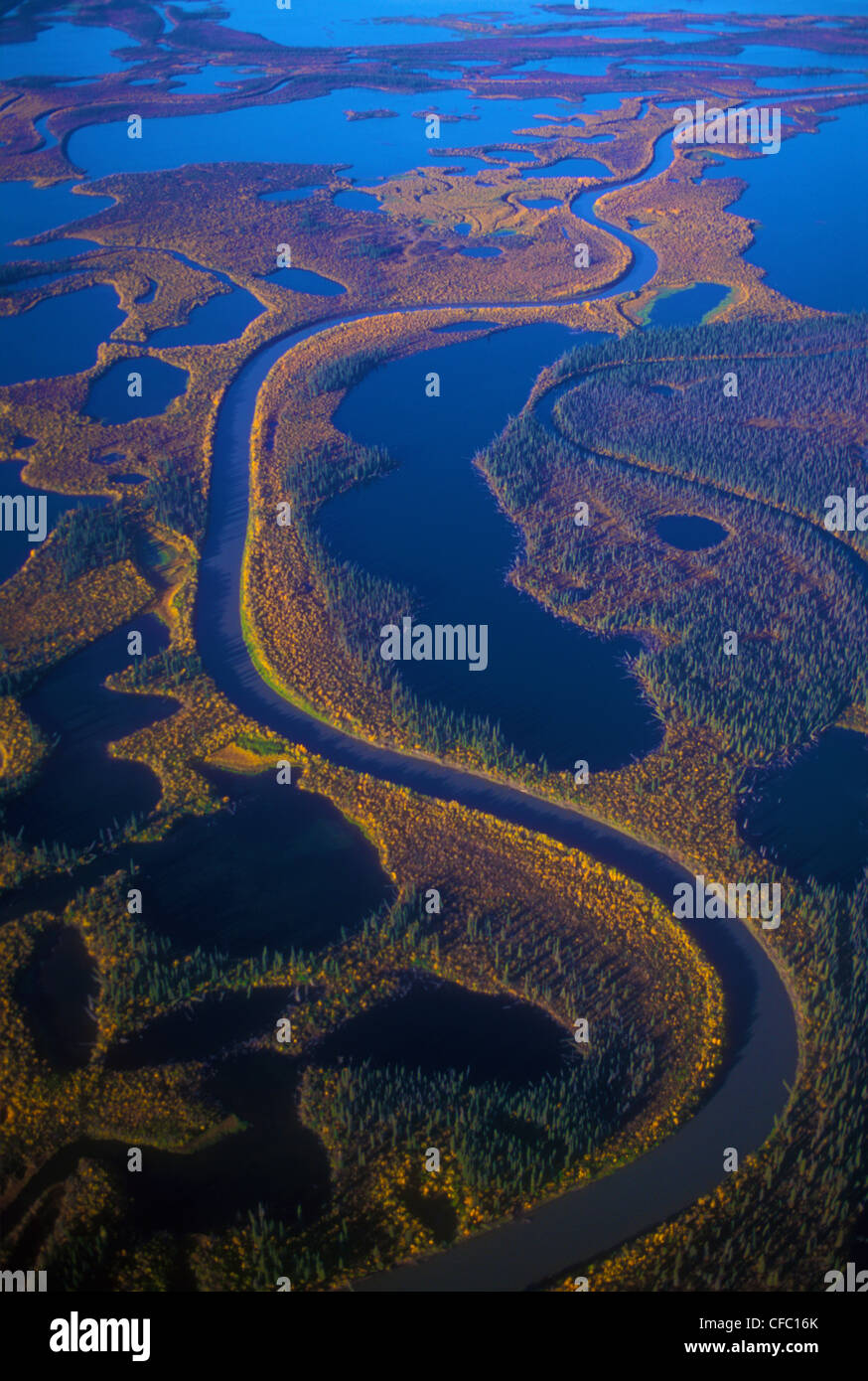 Aerial view of the mackenzie river delta hi-res stock photography and ...