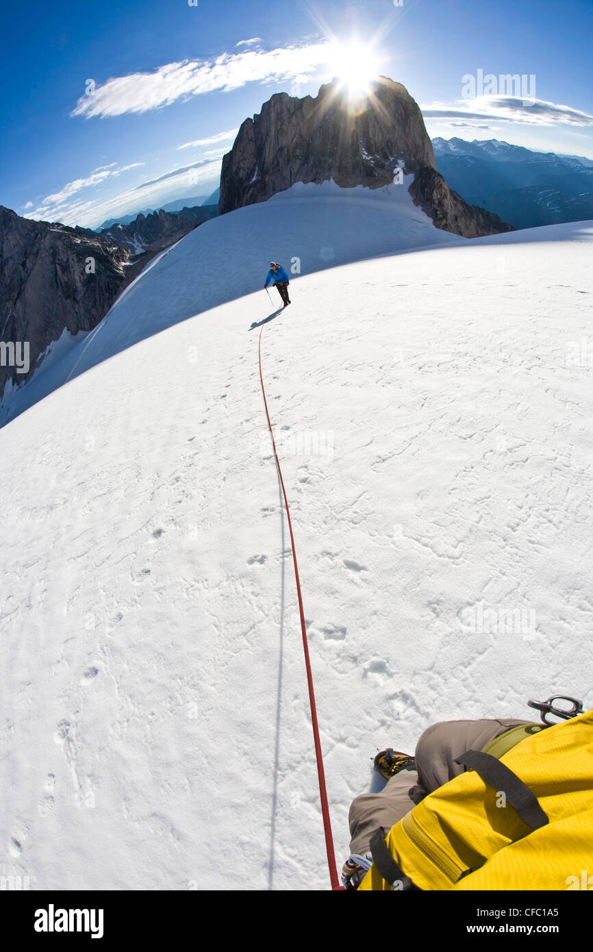 A female climber ascends toward the Northeast Ridge - North Howser ...